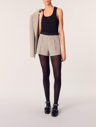 Maje Short De Tailleur &Agrave; Pinces - Gris - Taille 38 - Maje