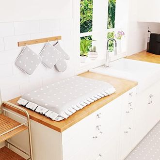 Petti Artigiani Italiani Herdabdeckplatte, Baumwolle, Graue Herzen, 1pz Coprifornello 48x73 cm