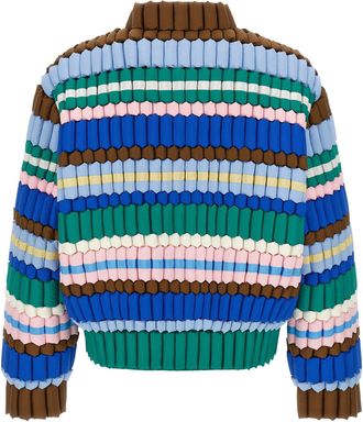 RAXXY 3D Quilted Colorblock Down Jacket - brown