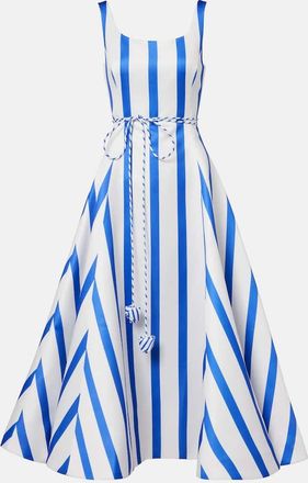 LEO LIN Robe midi Serafina rayée en satin