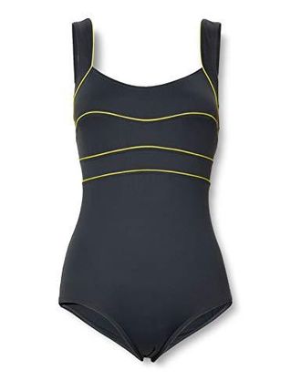 Haute Pression D8002, Maillot de Bain une pièce Femme, Gris (Gris/Jaune), 42 (Taille Fabricant: 42)