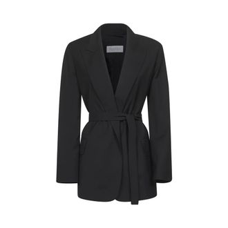 Max Mara Schwarze Wolljacke Peak Revers - - Jackets - Damen - Schwarzk - S