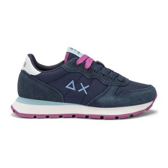 Sun 68 Blau Navy Casual Sneaker Solide Stoff und Leder Damen - - Shoes - Damen - Blau - 37 EU