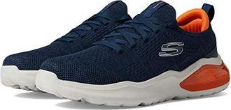 Skechers Baskets Nvor 232561 pour Homme, Bordure synth&eacute;tique Orange en Tricot Bleu Marine, 42 EU