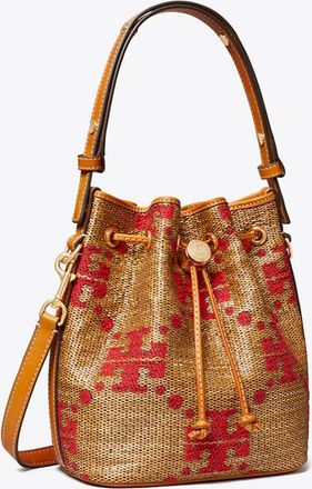 Tory Burch Damen T Monogram Woven Bucket Bag