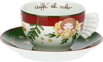 Thun Set mit 2 mittelgroßen Tassen aus Porzellan, Kollektion Weihnachtsüberraschungen, Set für Haus und Küche, Geschenkidee für Weihnachten, Tasse Ø 9 cm, 