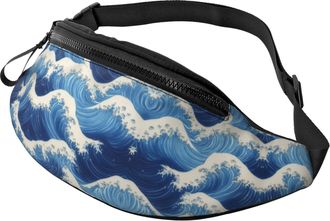 Generic Verstellbarer Brustbeutel Wellenmuster Lauftasche Brustbeutel Sporttasche F&uuml;r Damen Running Wandern 14X35Cm