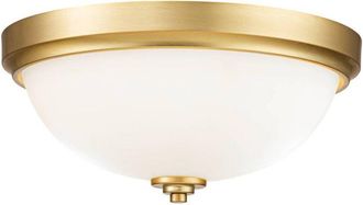 Feiss Elstead Feiss Malibu Plafonnier Semi-Encastr&eacute; Bowl Laiton Bross&eacute;, IP44