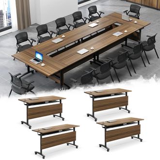 Generic Klappbarer Konferenztisch, Mobiler Besprechungsraum f&uuml;r 2-10 Personen mit Rollen, Moderner Schreibtisch f&uuml;r F&uuml;hrungskr&auml;fte, Podcast-Tisch, Extra Breit