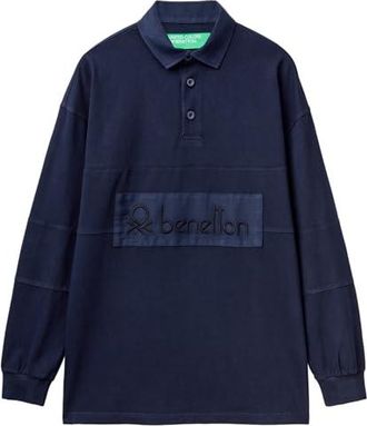 Benetton Polo M/L 3g9wu3020, Bleu, XL Hommes