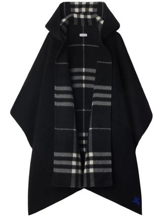 Burberry cape r&eacute;versible en cachemire &agrave; carreaux - Noir