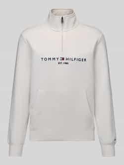 Tommy Hilfiger Troyer mit Logo-Schriftzug und K&auml;ngurutasche
