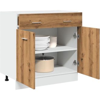 vidaXL Vidaxl - Armoire de plancher &agrave; tiroir ch&ecirc;ne artisanal 80x46x81,5 cm