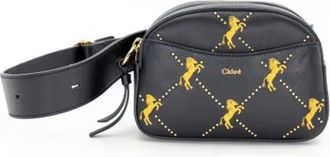 Chlo&eacute; Femme, Sacs, Noir, Taille: ONE Size Leather crossbody-bags