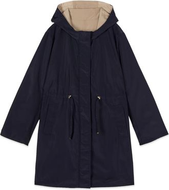 Oltre Femme, Manteaux, Bleu, Taille: 40 FR Parka r&eacute;versible en nylon avec capuche