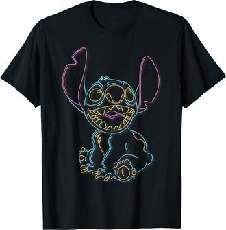 Disney Lilo & Stitch Neon Outline Portrait T-Shirt