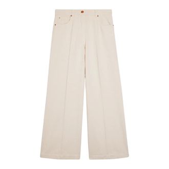 Aspesi Wide Leg Denim Hosen - - Trousers - Damen - Wei&szlig; - W27
