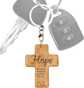 Generic Porte-cl&eacute;s chr&eacute;tien - Porte-cl&eacute;s chr&eacute;tien en bois pour homme et femme, pasteurs de pri&egrave;re, P&acirc;ques, No&euml;l, bapt&ecirc;me, &eacute;glise, &eacute;cole, remise de dipl&ocirc;me, vo