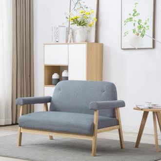vidaXL Vidaxl - Canap&eacute; &agrave; 2 places Tissu Gris clair