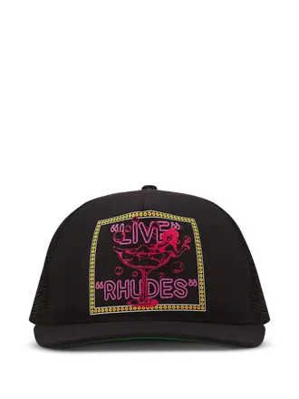 Rhude casquette Live à imprimé graphique - Noir