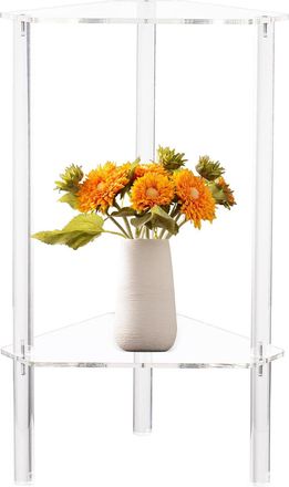 Generic Beistelltisch Transparent Ecktisch Beistelltisch Dreieck Beistelltisch 2 Ebenen Mitteldekoration Modern für kleine Räume