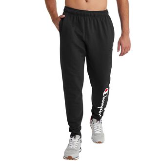 Champion Herren, Powerblend, Fleece Joggers, Comfortable Sweatpants for Men (Reg. Or Big & Tall) Trainingshose, Schwarze Schrift, 3X-Large Hoch