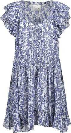 Isabel Marant Robe Godrana Coton Bleu Royal