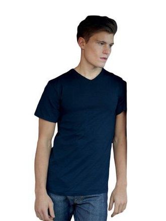 Fruit Of The Loom Valueweight T-shirt col en V pour homme, bleu foncé, M