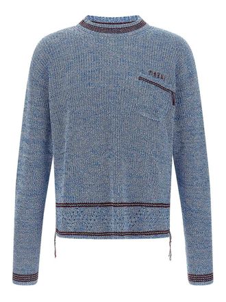 Marni Pull Col Rond - Bleu Clair