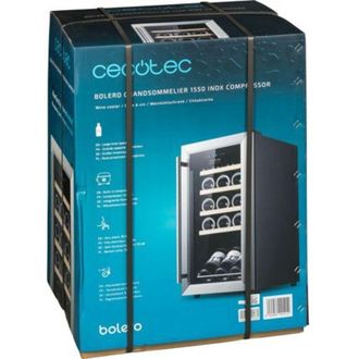 Cecotec Cecotec - Vinoteca Bolero Grandsommelier 1550 Inox Compressor, 15 Flaschen of Fassungsverm&ouml;gen, T&uuml;r und Griff aus Edelstahl, Hohe Leistung, Reguliert