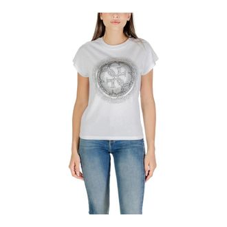 Guess Modernes Bedrucktes Baumwoll-T-Shirt - - Tops - Damen - Wei&szlig; - XS