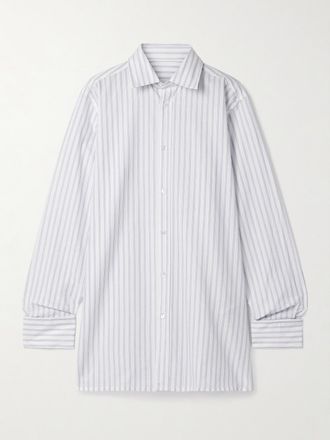 Maison Margiela Chemise Oversize En Coton À Rayures - Blanc