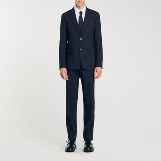 Sandro Veste de costume &agrave; rayures