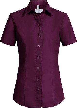 Greiff Größe 48 Corporate Wear Basic Damen Bluse Halbarm Regular Fit Brombeere Modell 6516