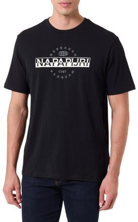 Napapijri Sander T-Shirt Black, Schwarz, Large