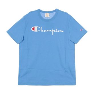 Champion Hellblaues Crewneck Tee Shirt - - Tops - Herren - Blau - XL