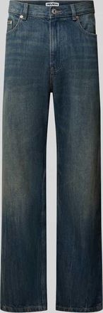 Review Straight Fit Jeans aus reiner Baumwolle im Used-Look