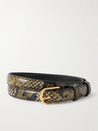Nili Lotan Ceinture En Cuir Effet Serpent Jane - Marron
