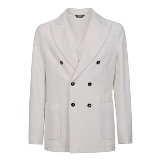 Circolo 1901 Homme, Vestes, Blanc, Taille: L Veste en Lin et Coton