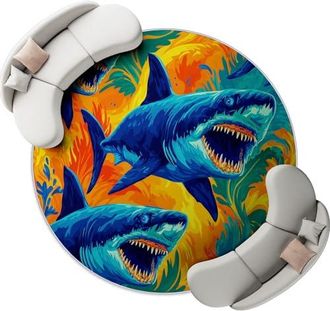 Generic 150 cm Tapis Rond en Laine synth&eacute;tique - Motif Animaux Marins Dessin Anim&eacute; Poissons antid&eacute;rapant Lavable Tapis pour Chambre denfant Salle &agrave; Manger Sal