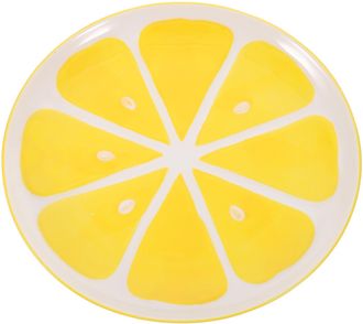 NUOBESTY Keramik Teller mit Zitronenmotiv Multifunktionales Leichtes Serviertablett Sp&uuml;lmaschinenfest Dekoratives Snacktablett f&uuml;r K&uuml;che Buffet und Party