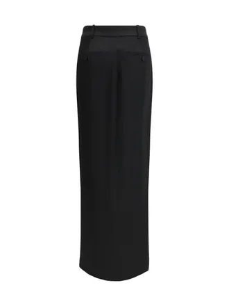 Tom Ford Womens Tailored Crepe Envers Satin Skirt Black