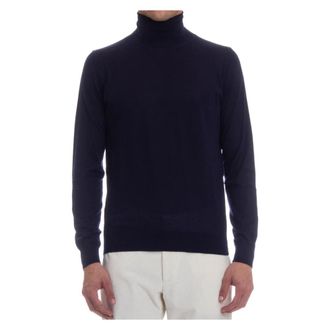 Colombo Blaue Kaschmir Seiden Pullover - - Knitwear - Herren - Blau - 2XL