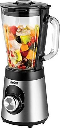 Unold 78625 Standmixer Edel - 1,5 L Volumen, Schwarz, bis 25000 U/Min, mit Edelstahlmesser, BPA-frei, 500 W, Edelstahl, Smoothie