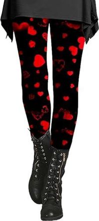 Generic Legging thermique chaud pour femme - Legging de yoga moelleux &agrave; jambe droite avec poches - Doux - Grande taille - Sous-v&ecirc;tements en forme de coeur pou