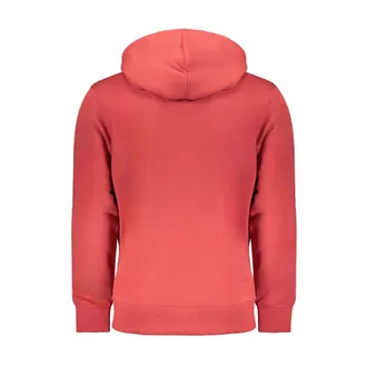 Calvin Klein Embroidered Logo Cotton Hoodie - Red
