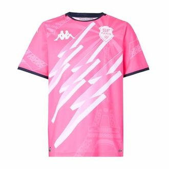 Kappa Maillot Rugby Stade Fran&ccedil;ais Domicile Homme (FR/ES, Alpha/Lettres, TG, Taille Normale, Taille Normale, Rose)