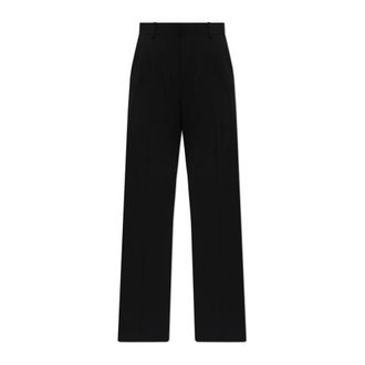 Balmain Homme, Pantalons, Noir, Taille: XL Pantalon de costume en laine pliss&eacute;e