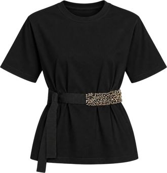 Liviana Conti T-shirt Alida avec ceinture - Femme - Tops - Noir - Taille: 38 FR