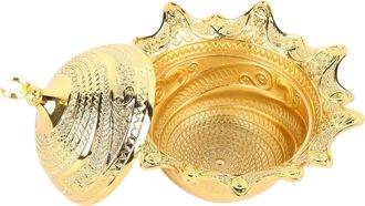 Generic Obstschale aus Metall, Multifunktional, Goldfarben, Starke Legierung, Fein Poliert, Dessertschale, Retro, Elegant, Gepr&auml;gt, f&uuml;r B&uuml;ro (Klein)